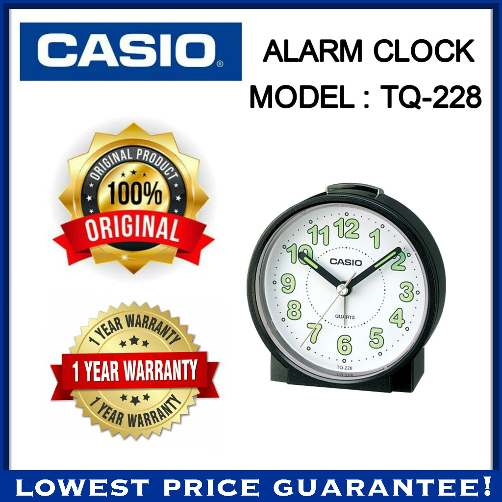 CASIO ORIGINAL ALARM CLOCK TQ-228-1DF WITH 1 YEAR WARRANTY | Shopee ...