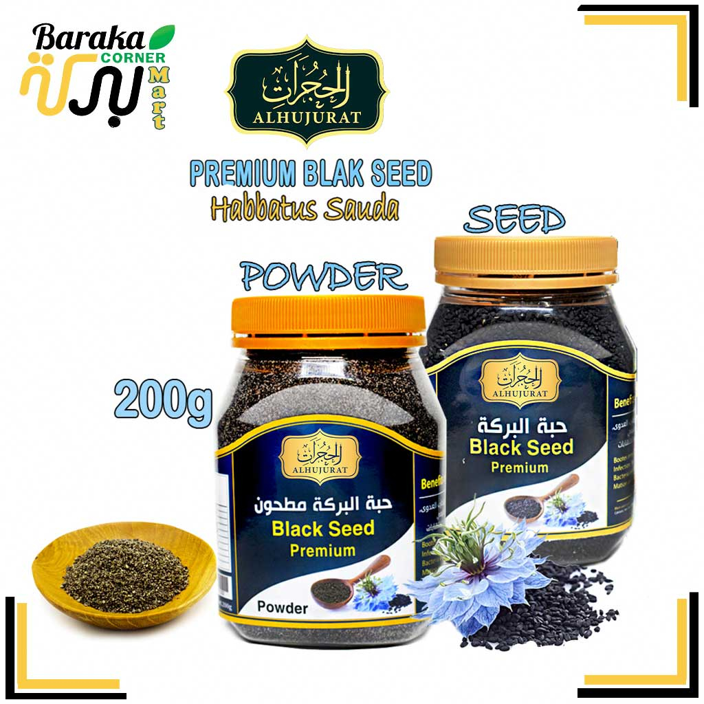 Alhujurat Black Seed & Powder Premium Habbatussauda Biji & Serbuk 200g ...
