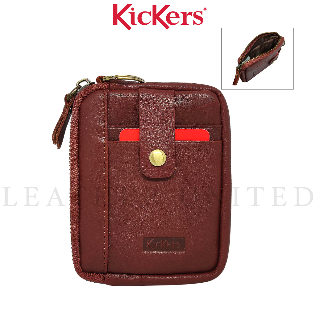 Kickers Genuine Top Grain Leather Zipper Coin Holder & Purse #KIC87212 ...
