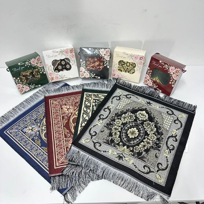 Sejadah Muka Tenun+Box Turkey Cotton size 35cm x 35cm Giftset Sejadah ...