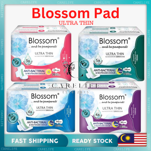 Blossom Ultra Thin Pad Sanitary Pad DAY USE/OVERNIGHT/PANTYLINER/MINI ...