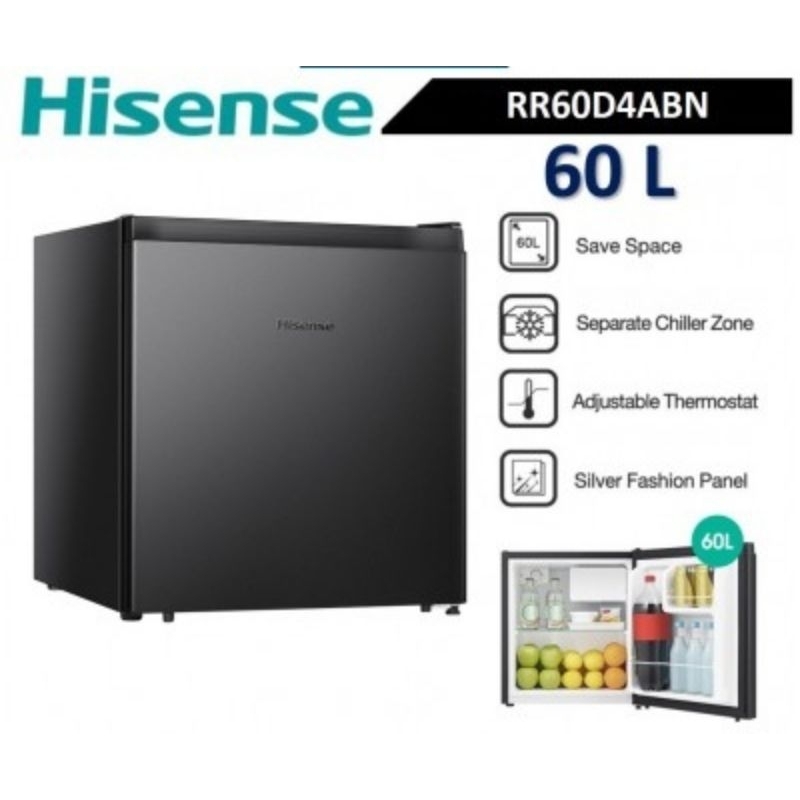 Hisense 60L minibar refrigerator (RR60D4ABN) | Shopee Malaysia
