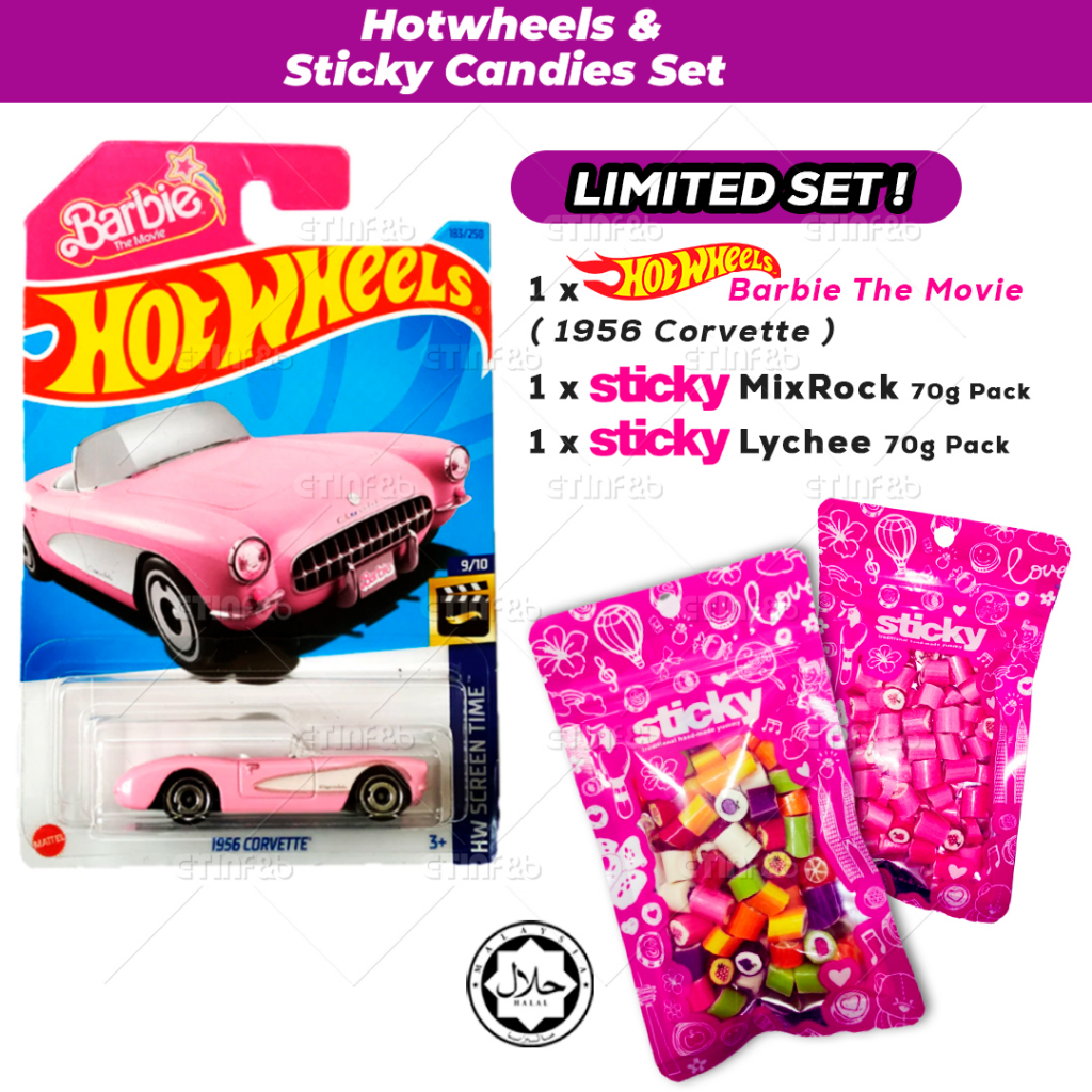 STICKY Candy x Hotwheels Barbie the Movie Diecast Car Model 1956 ...