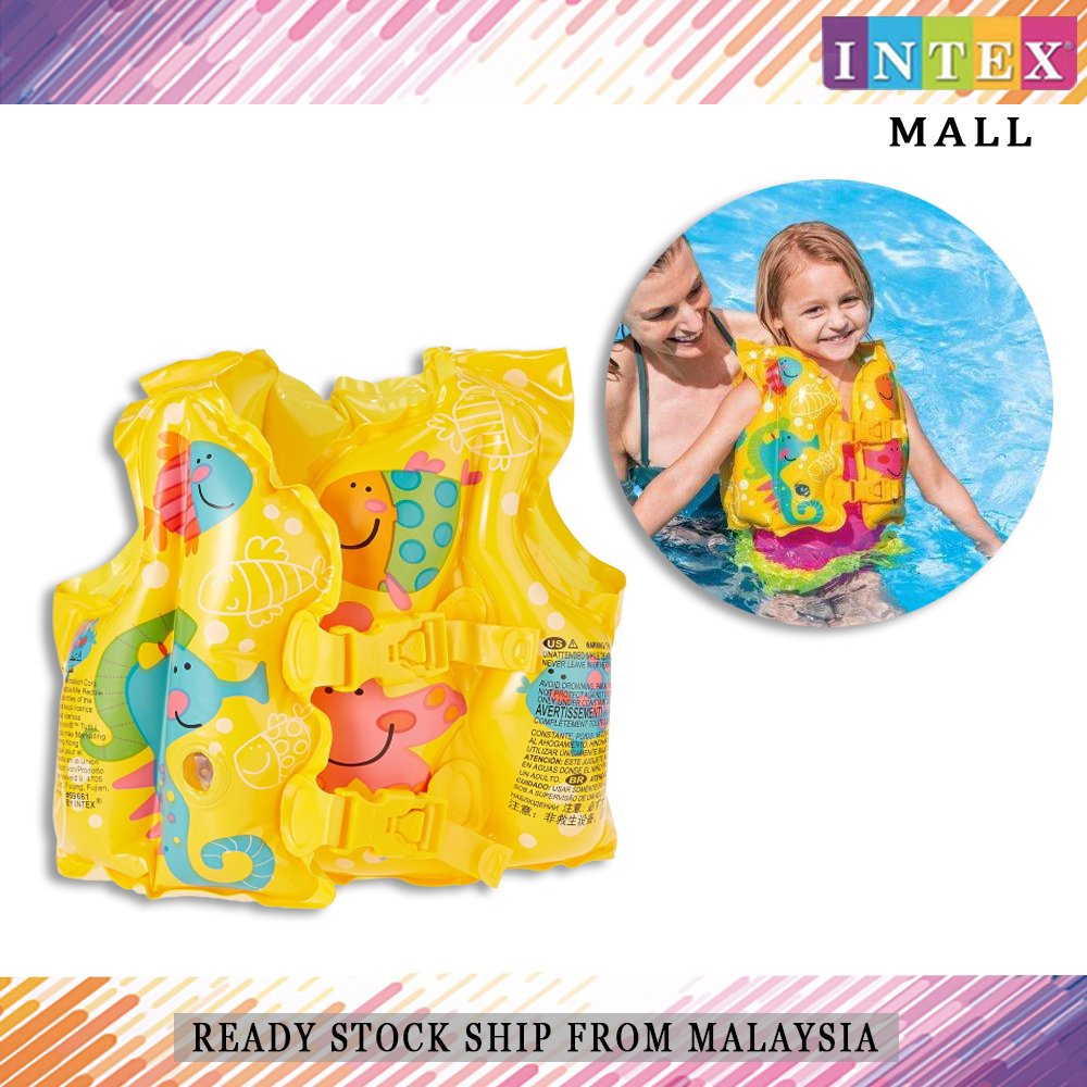 INTEX Tropical Buddies Inflatable Kid Swim Vest Life Jacket (41cm x ...