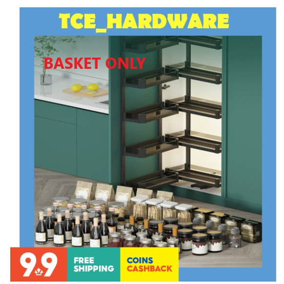 NEW MODERN (Basket Only) ALUM +TEMPERED GLASS KITCHEN CABINET 6 LAYER ...