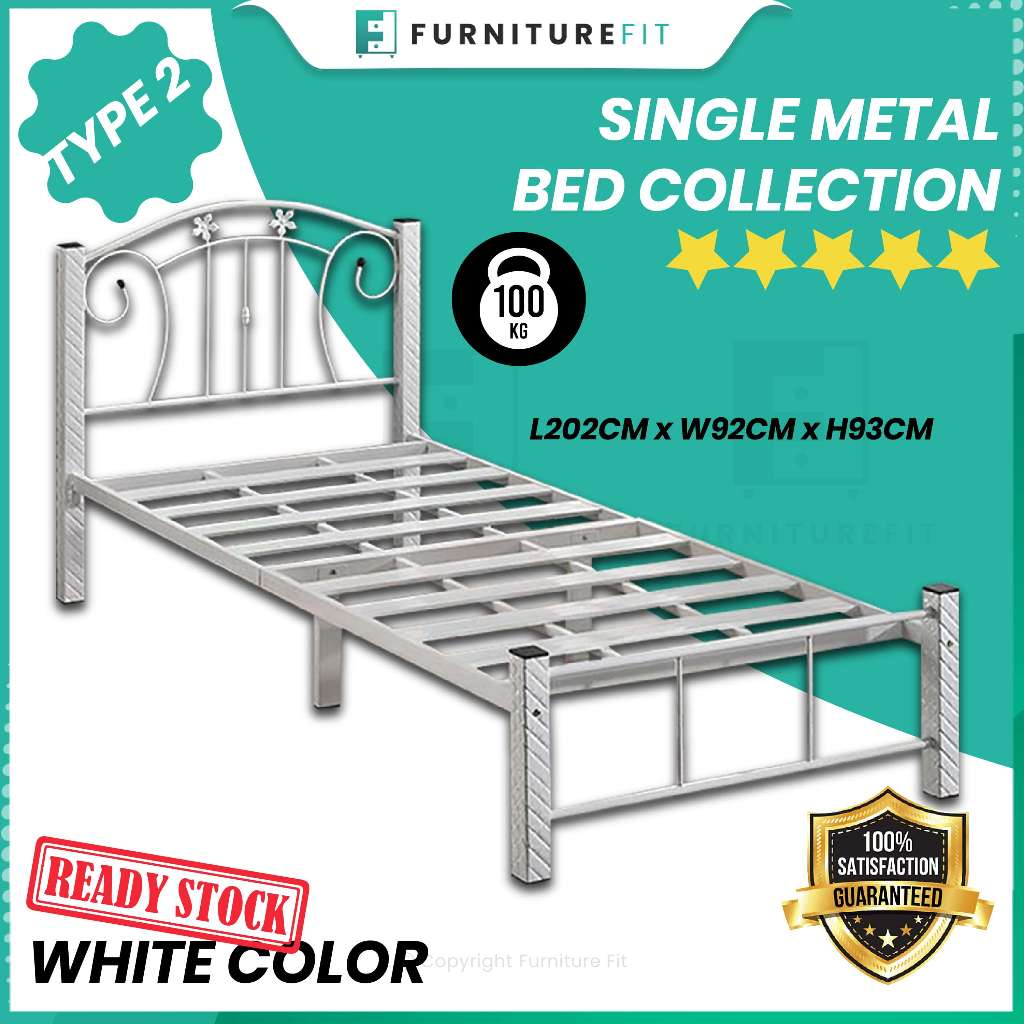 SUPER HEAVY DUTY FurnitureFit SINGLE METAL BED COLLECTION Katil Besi ...