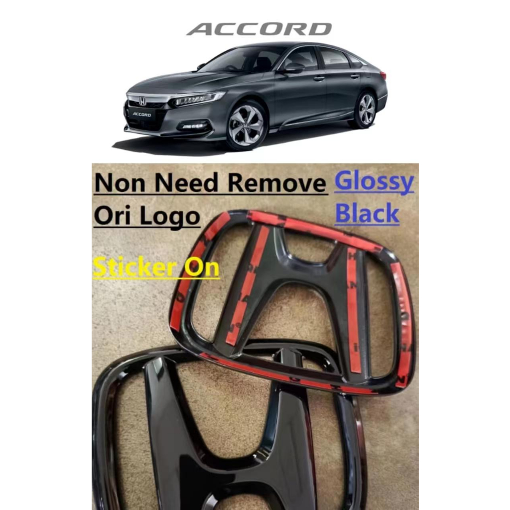 Sticker On Glossy Black Emblem Logo For Accord 2020 2021 2022 2023 ...