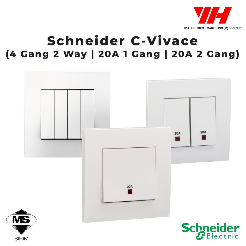 Schneider Electric C-Vivace Series Switch Sockets White 13A USB/4 Gang ...