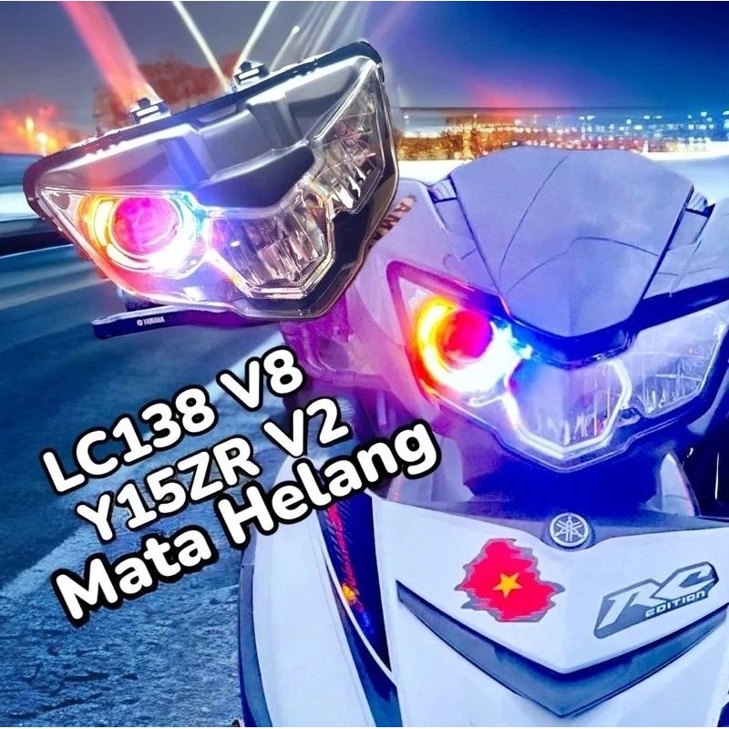 FRONT EAGLE EYE LED HEAD LAMP Y15ZR V2 135LC V8 MATA HELANG CUSTOM PNP | Shopee Malaysia