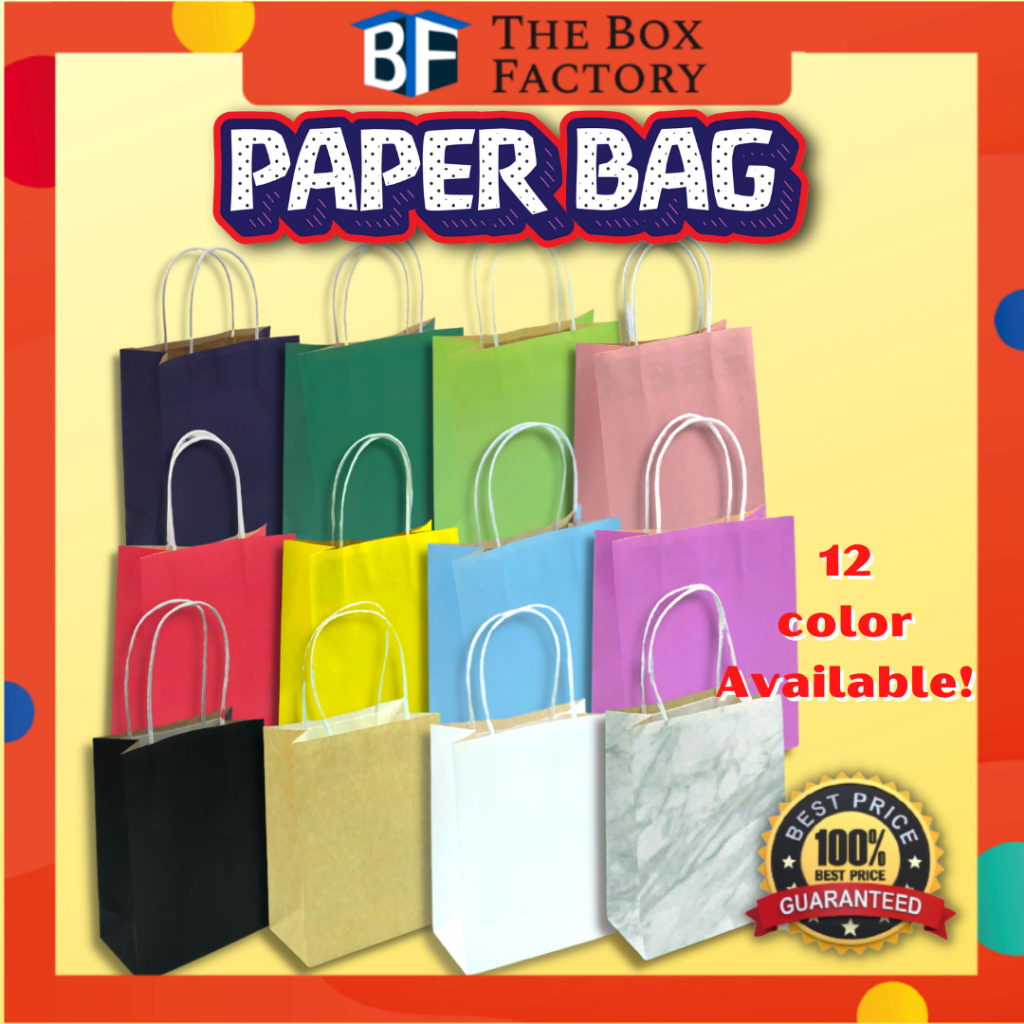 🔥LOWEST PRICE🔥Paper Bag Shopping Bag Gift Bag Retail Bag Colour Kraft ...