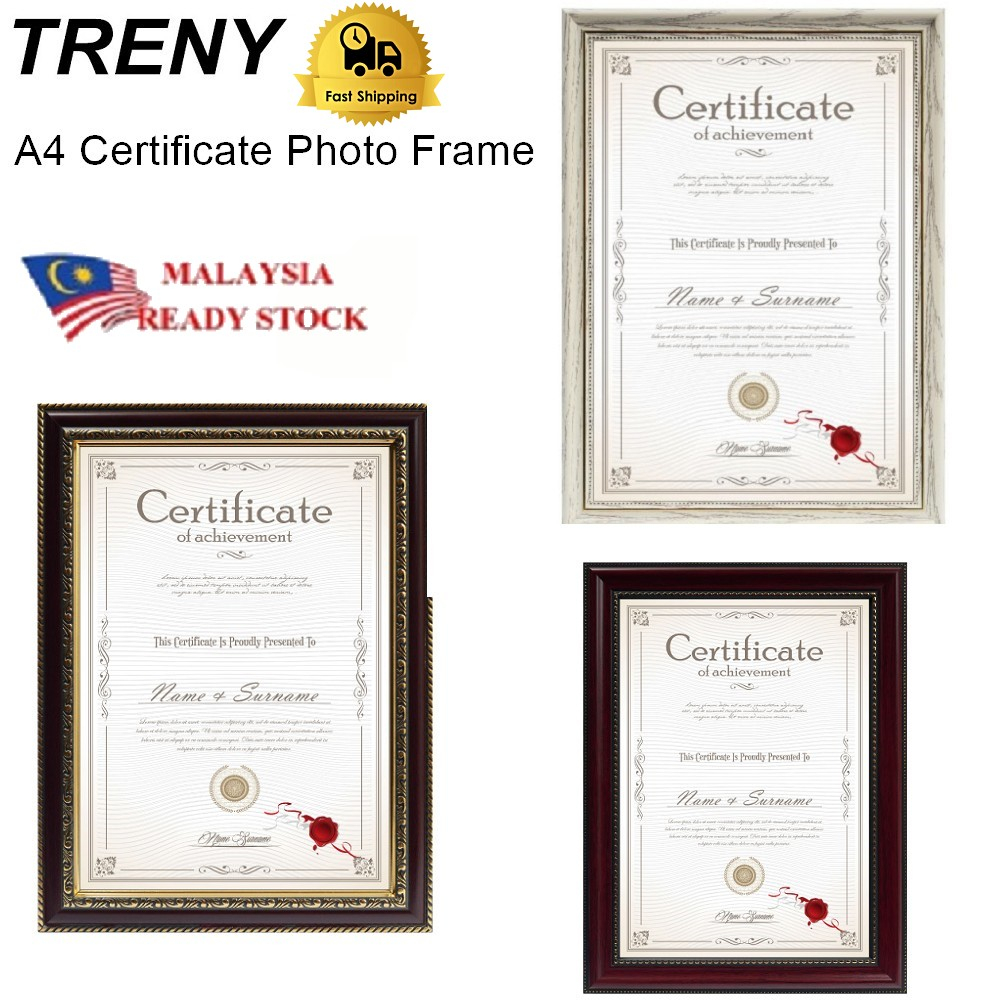 TRENY A4 certificate frame /A4 sijil frame /Ready Stock/Document Frame A4 size | Shopee Malaysia