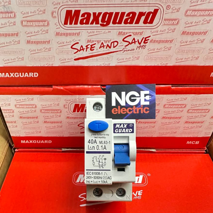 DB| Maxguard ELCB 100mA 2POLE 40A/63A MAXGUARD AUTOMATIK KESELAMATAN DB ...