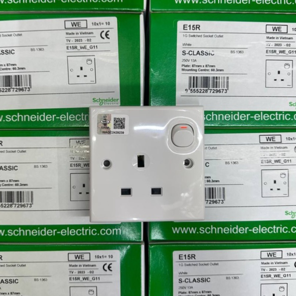 Switch| Scheinder Clipsal - 13A Switch Socket Flush White | Shopee Malaysia