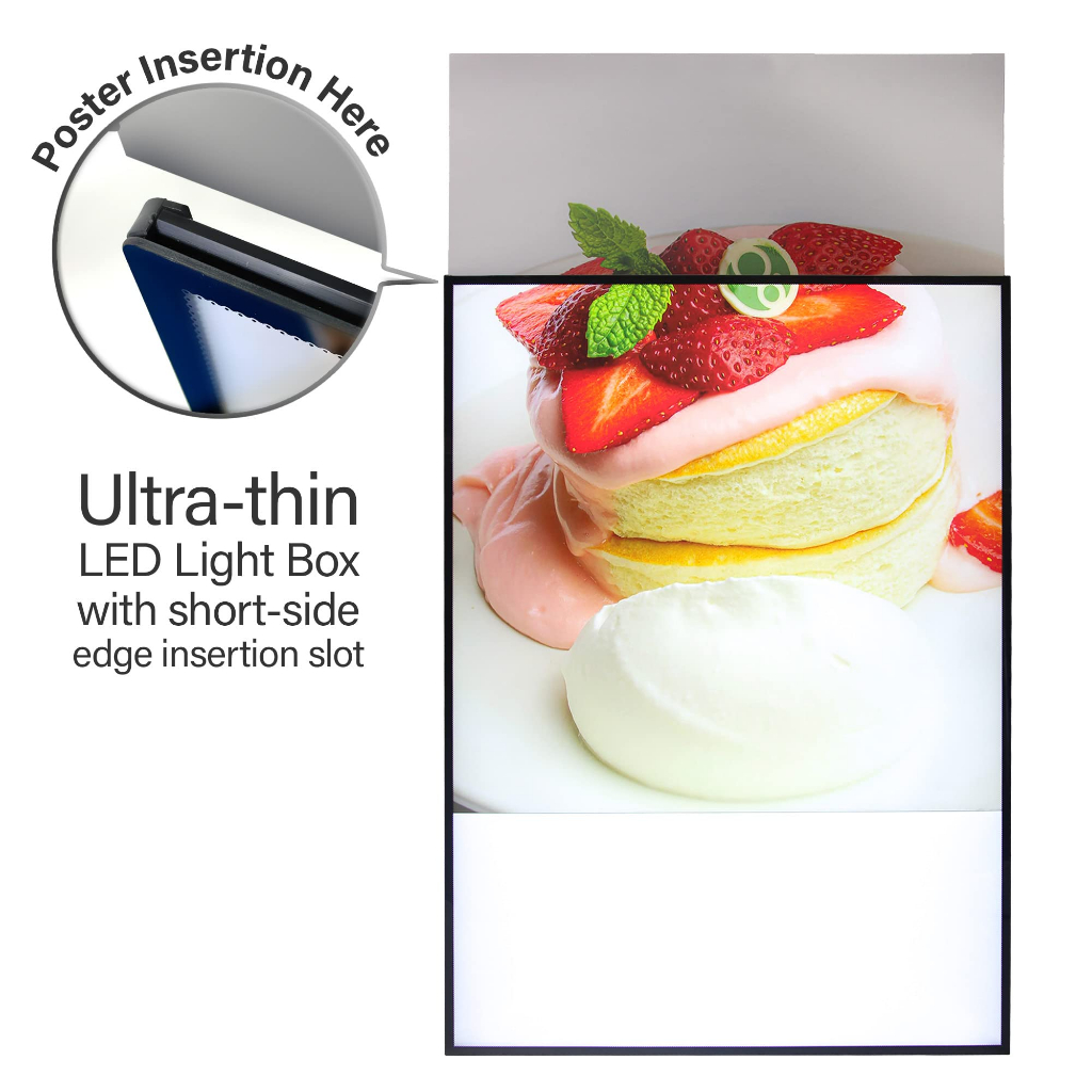 Slim Led Advertising Light Box Aluminum Frame Tempered Glass Light Box ...