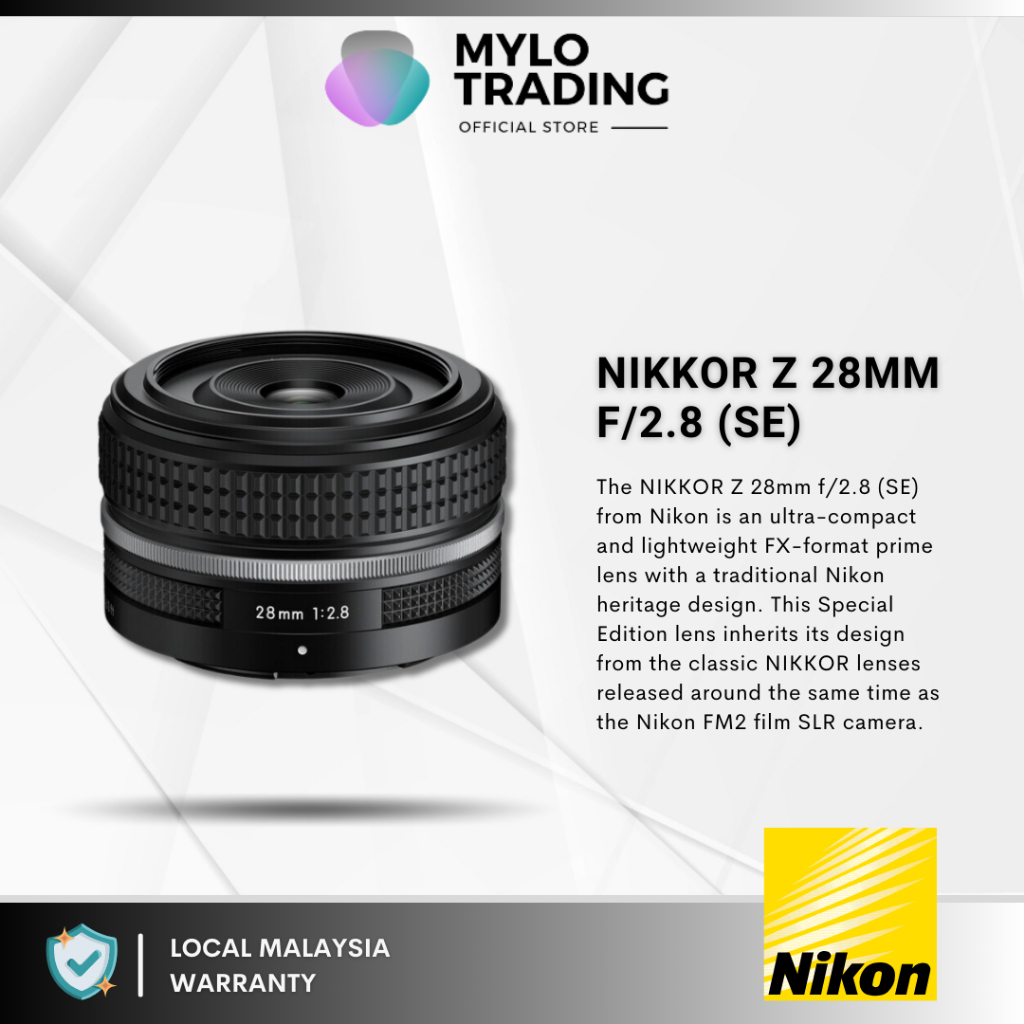Nikon NIKKOR Z 28mm f/2.8 (SE) (WW) Lens for Nikon Z8 & Z6II & Z5 & Z30 & Z FC & Z7II & Z50 & Z9 ...