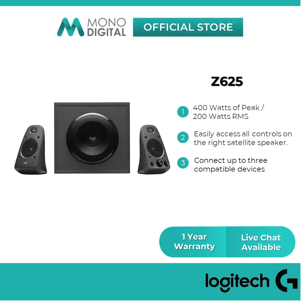 Logitech Z625 Powerful THX® Certified 2.1 Speaker System With Subwoofer ...