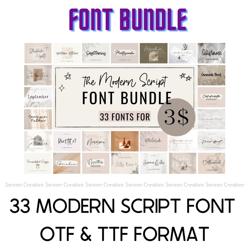 MF03 The Modern Script Font Bundle (Cotton White Studio) | Shopee Malaysia