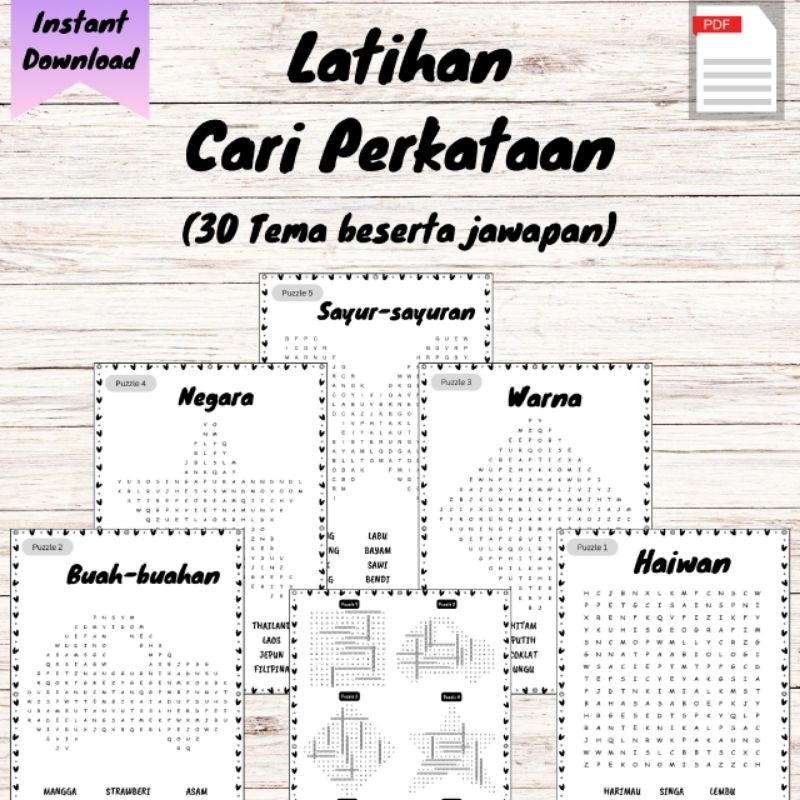 30 Latihan Cari Perkataan | Word Search Puzzle | Shopee Malaysia