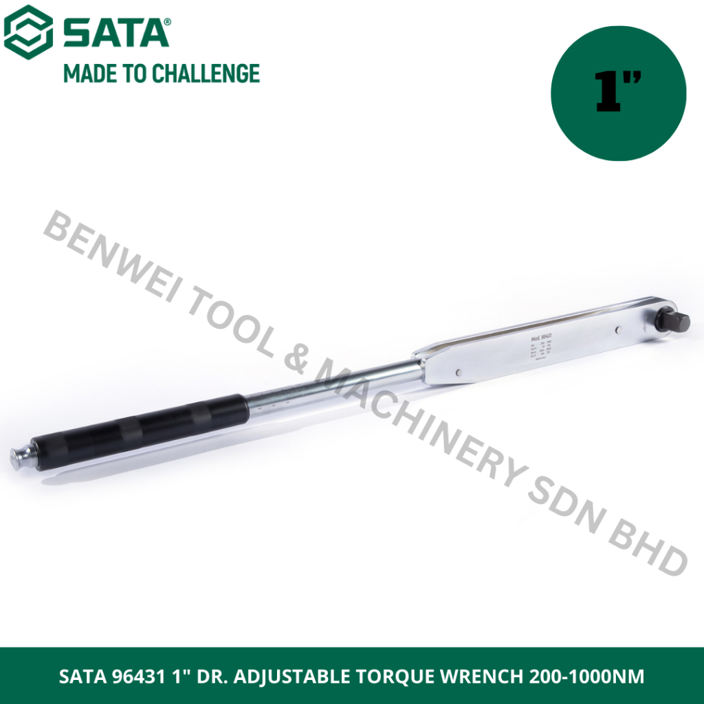 SATA 96431 1" DR. ADJUSTABLE TORQUE WRENCH 200-1000NM / 150-750LBF.FT ...