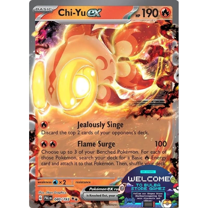 Chi-Yu Ex 040/193 SV02 Paldea Evolved Pokémon TCG Card Game Scarlet ...