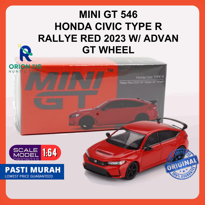 Mini GT Honda Civic Type R Rallye Red 2023 with Advan GT Wheel RHD 546 ...