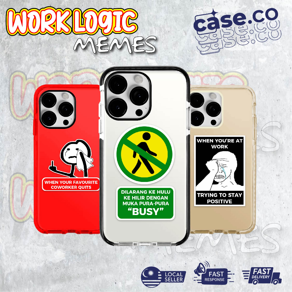 WORK LOGIC MEMES-DESIGNATED CASE Bumper Case Casing IP 6 until 12 PRO ...