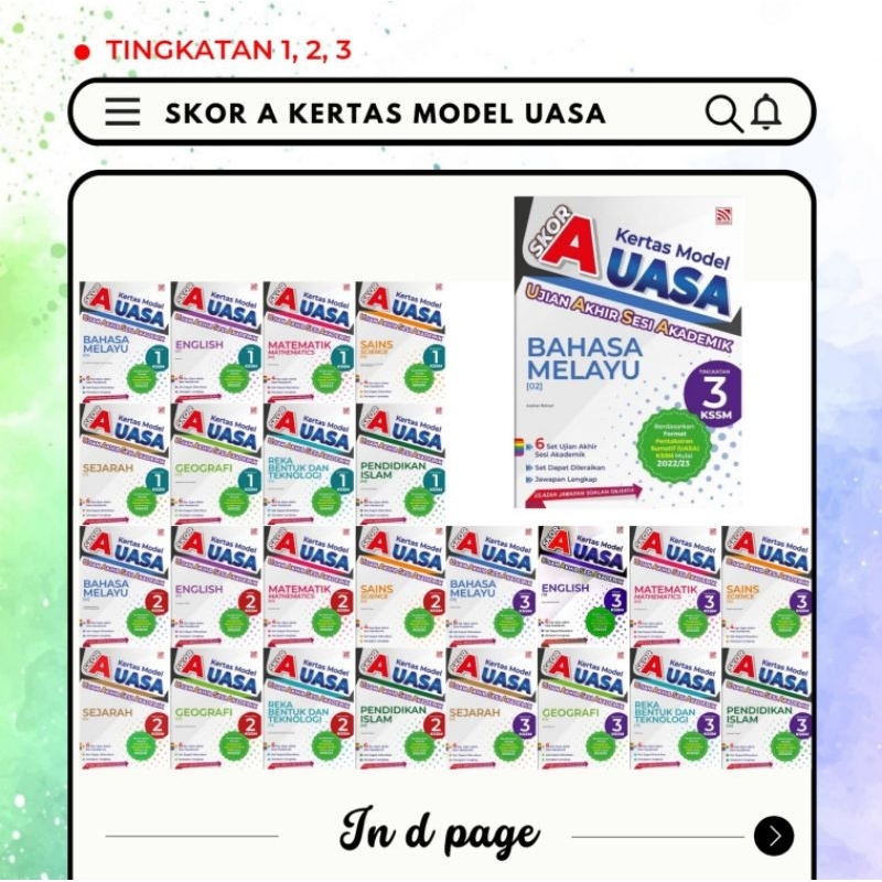 [idp] Buku Latihan Skor A Kertas Model Kssm Uasa Tingkatan 1 2 3 2023