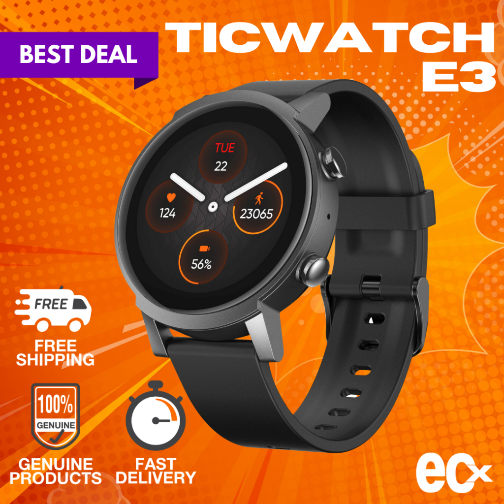 【Ready Stock】 Ticwatch E3 Wear OS Smartwatch with SpO2 | 1.3" High ...