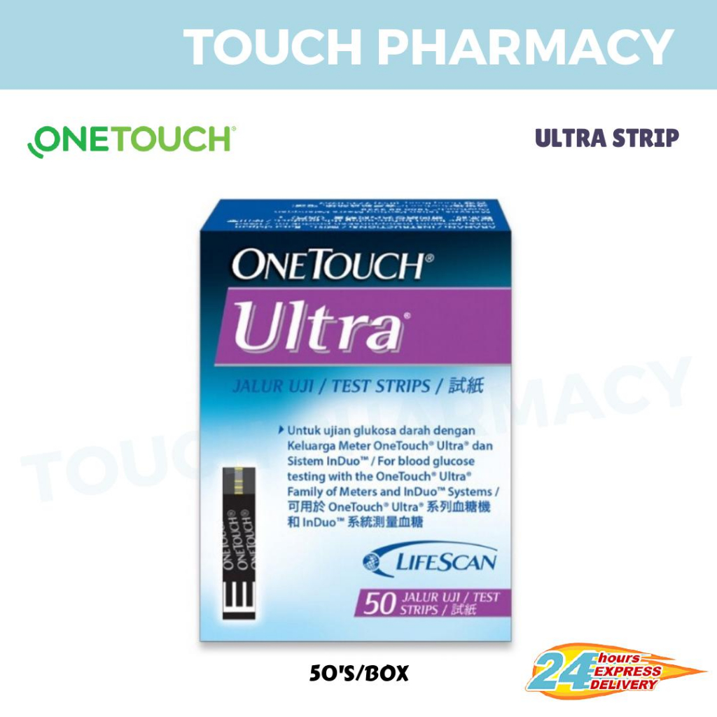 ONETOUCH Ultra Test Strips 50's/BOX (Blood Glucose Testing) | Shopee ...