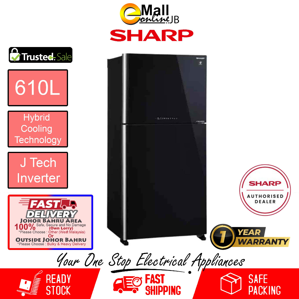 Sharp 610L 2 Door J-Tech Inverter Refrigerator Fast Cooling ...