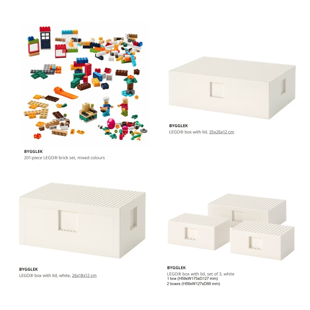 IKEA BYGGLEK LEGO Brick Set | Mixed colours | Lego Box Set | Kotak Lego ...