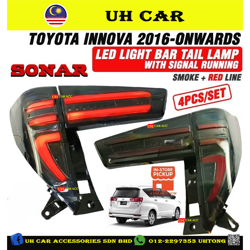 Sonar Toyota Innova 2016 - Onwards Led Light Bar Tail Lamp Taillamp ...