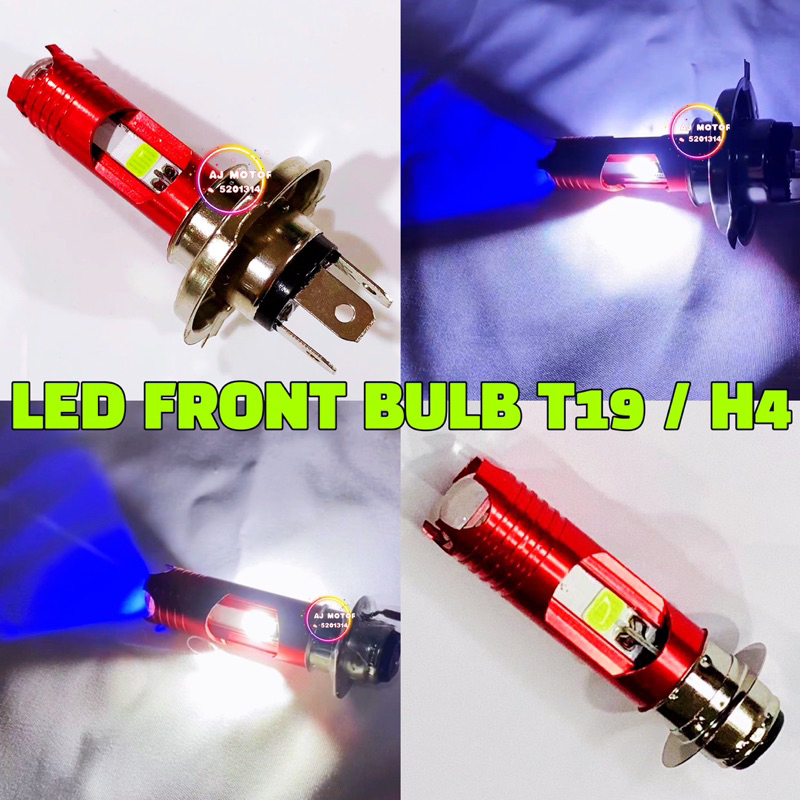 T19 / H4 FRONT BULB LED MENTOL LAMPU DEPAN HALOGEN EX5 DREAM CLASS WAVE DASH MR2 MR3 LC135 Y16ZR ...