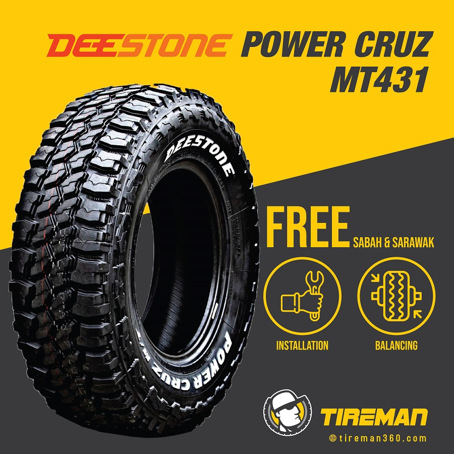 Deestone Power Cruz MT431 15 16 17 Inch Tayar Tire (FREE INSTALLATION ...