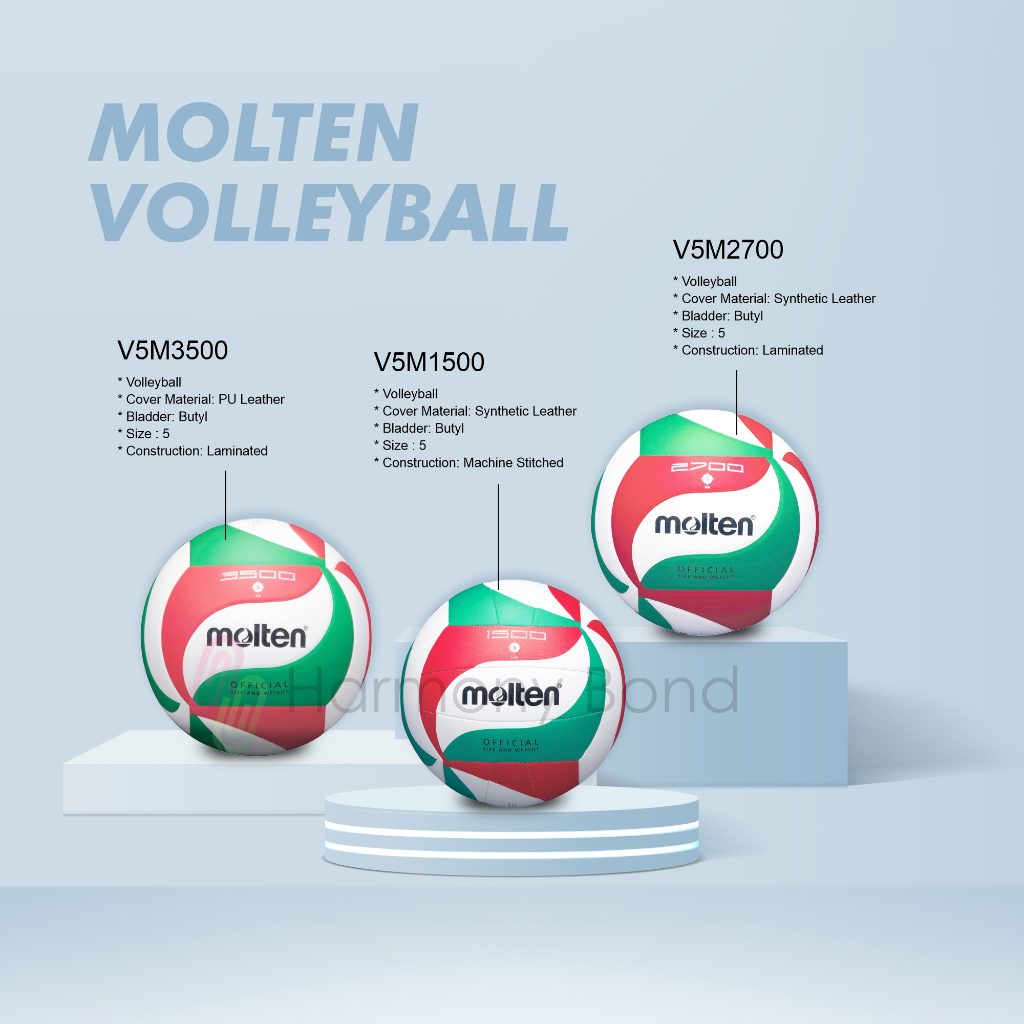 Molten Volleyball V5M1500, V5M2700, V5M3500 FIVB Approved - Size 5 ...