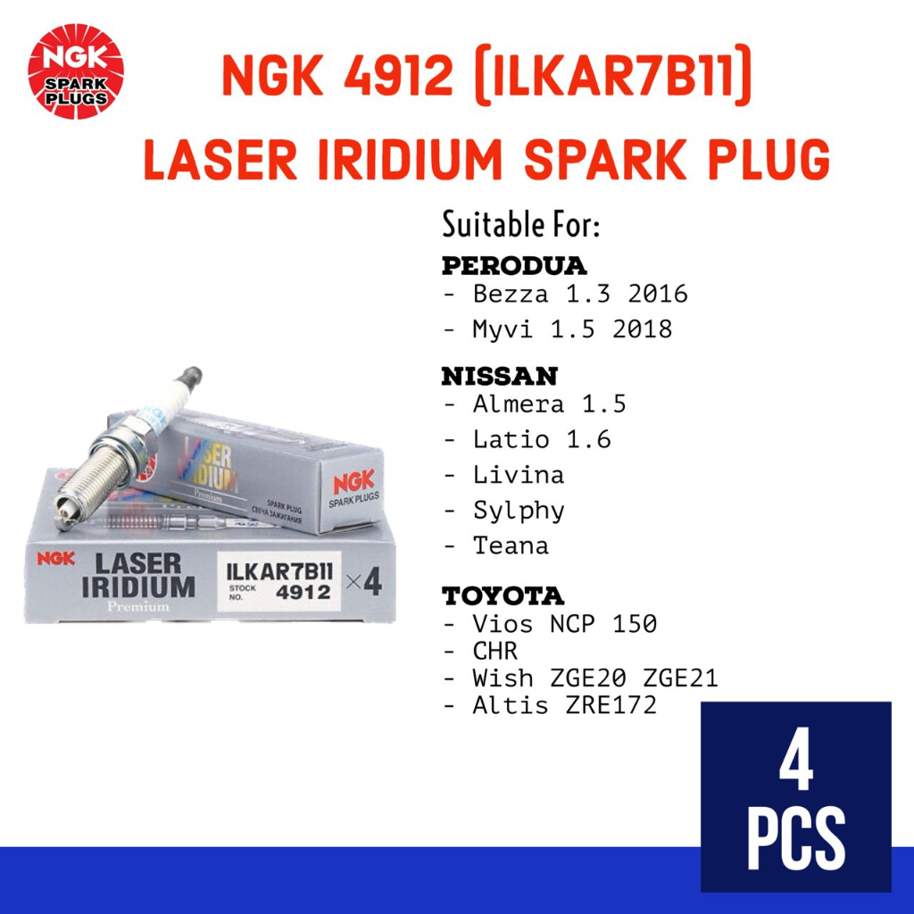 【100% ORIGINAL】 NGK 4912 (ILKAR7B11) PALAM PENCUCUH LASER IRIDIUM ...