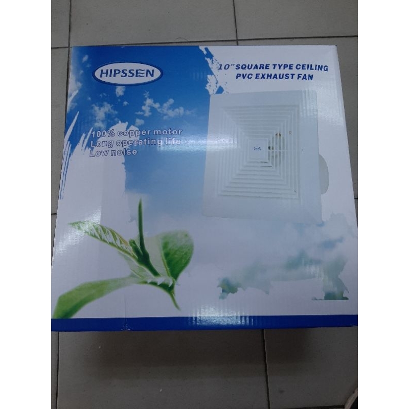 HIPSSEN 10" SQUARE TYPE Ceiling pvc Exhaust Fan | Shopee Malaysia