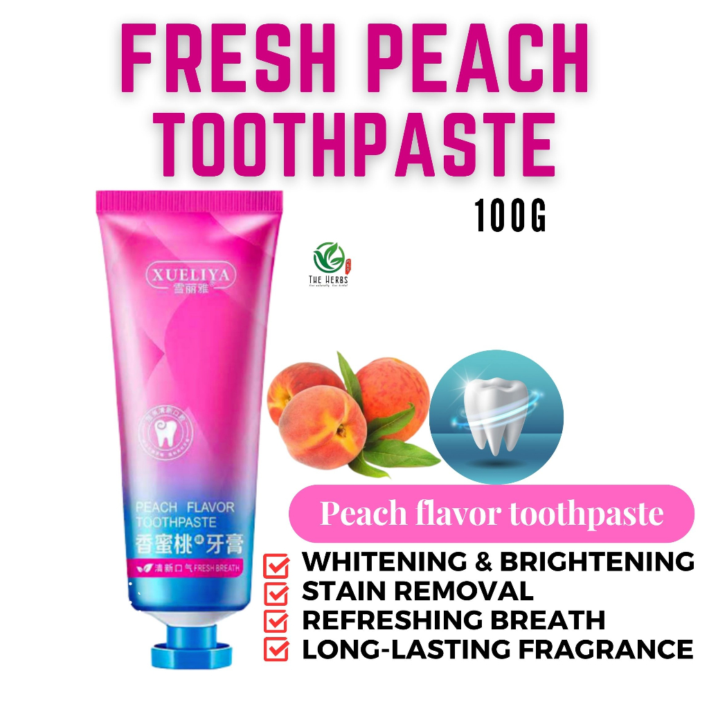 Peach-flavored toothpaste 水蜜桃果味牙膏 100g 水蜜桃牙膏 Refreshing Fragrant ...