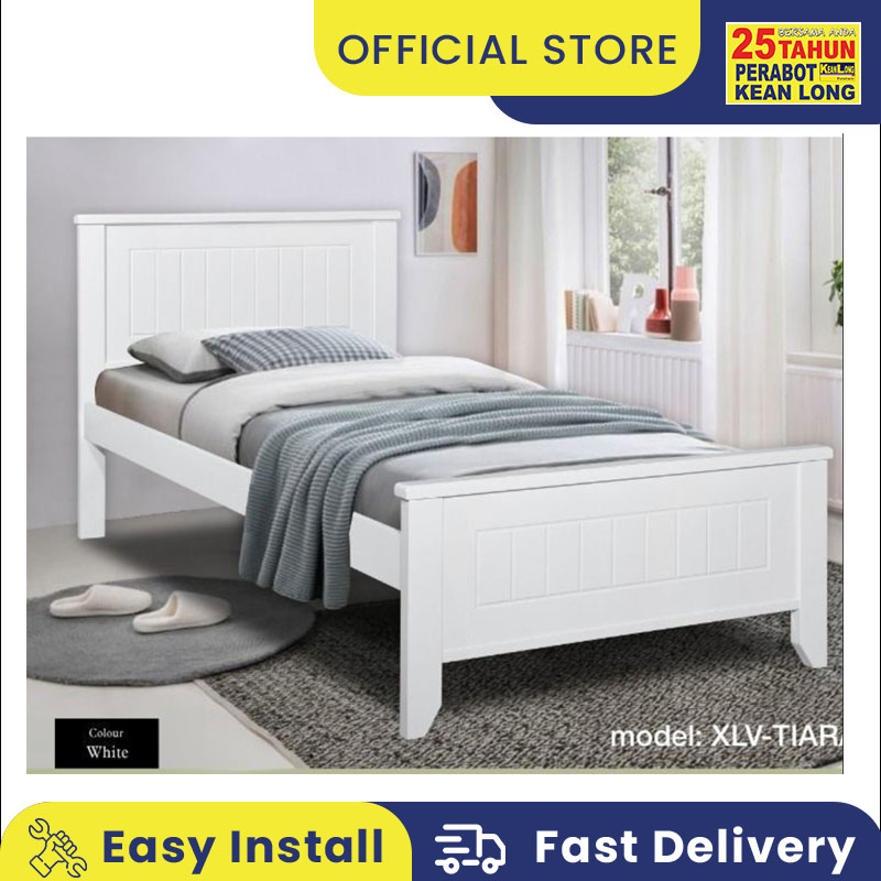 KLSB Single Wooden Bed / Solid Wood Single Bed / Katil Kayu Bujang ...