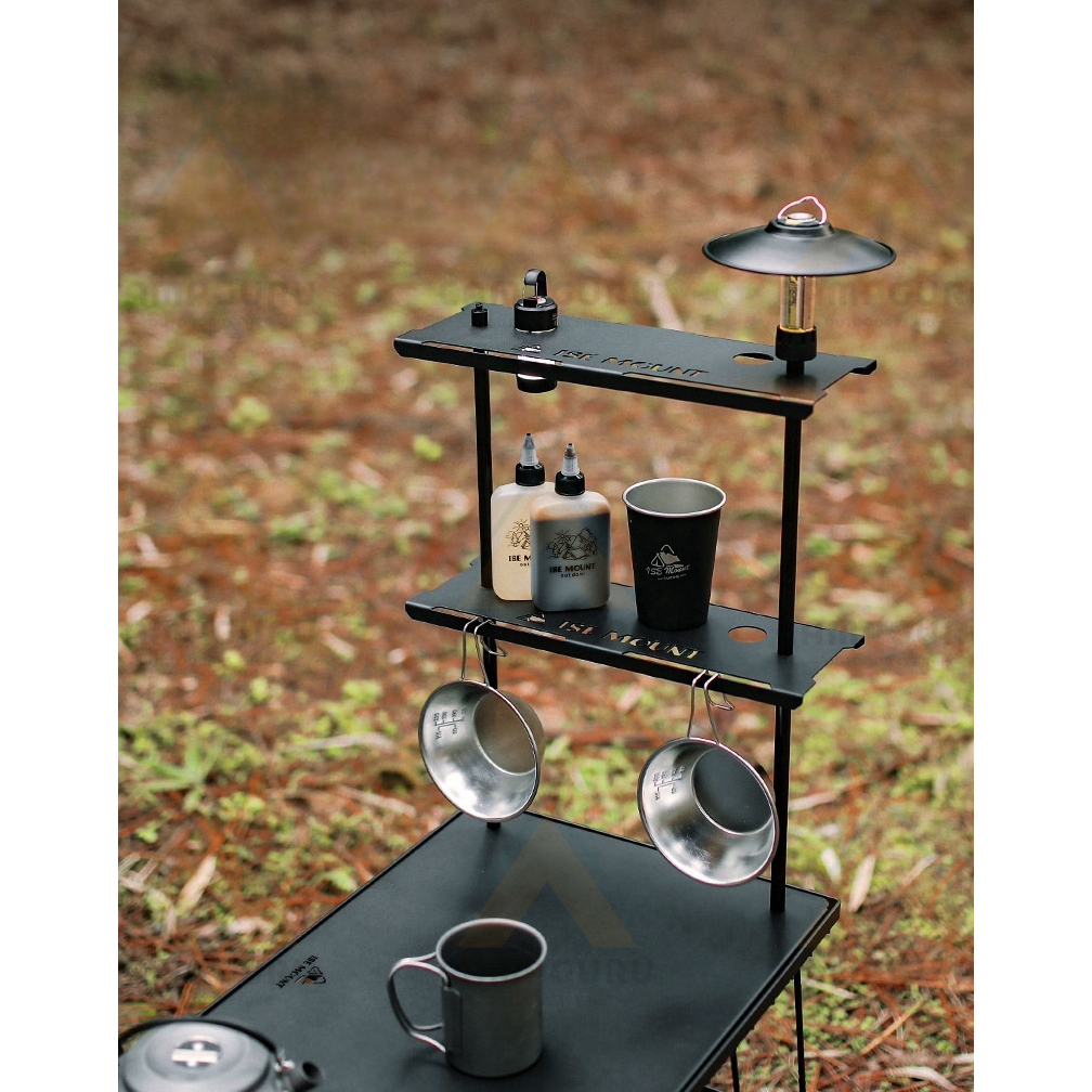 CAMPGURU Iron Steel Mesh Camping Rack Table Foldable Portable Stacking ...