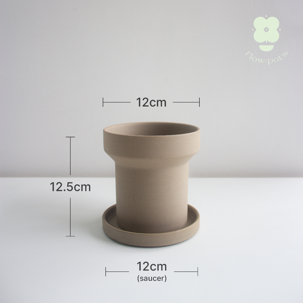 Flow-pots Plant Pot Tuby Mocha (Saucer included) | Shopee Malaysia