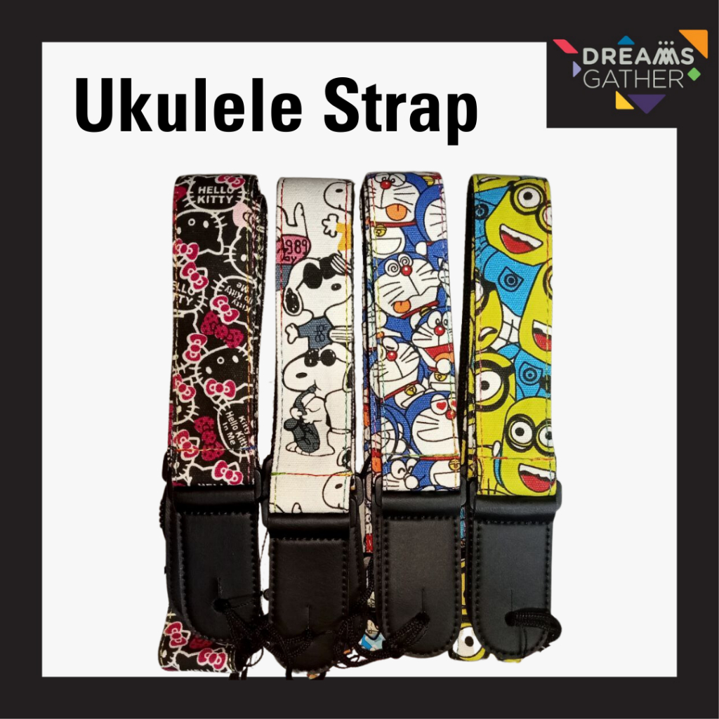 Cartoon Ukulele Strap - Carton: Doraemon, Hello Kitty, Minions, Snoopy ...