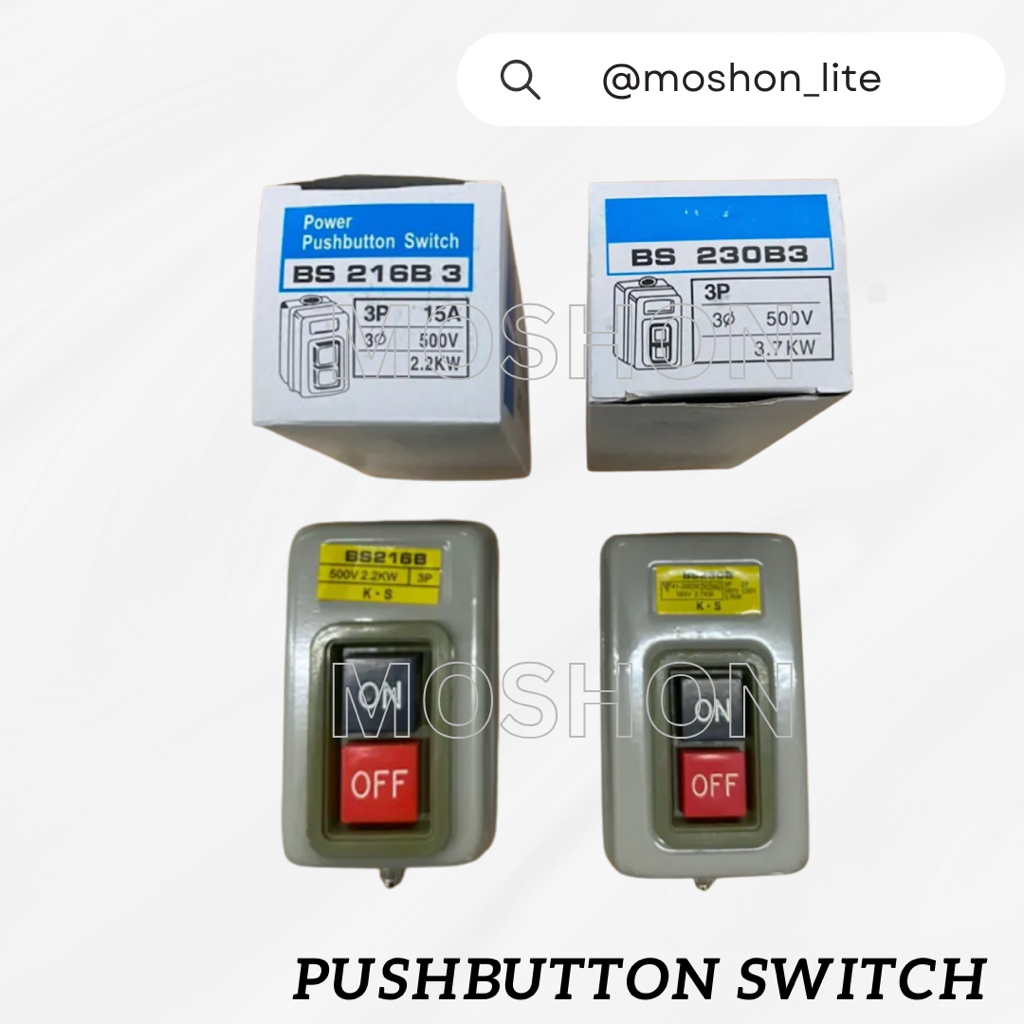 BS 216B ON / OFF 15A 3POLE Metal Power Push Button Switch (GREY) | Shopee Malaysia