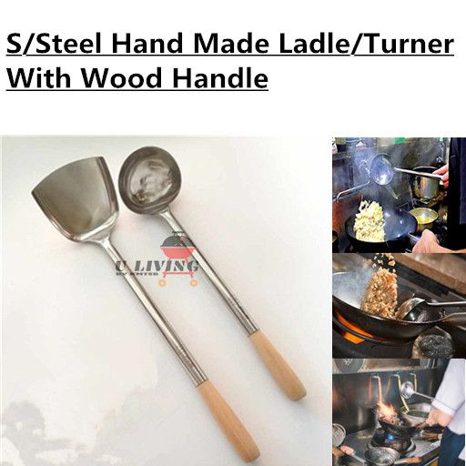 Stainless Steel Hand Made Ladle With Wood Handle/Stainless Steel Hand ...