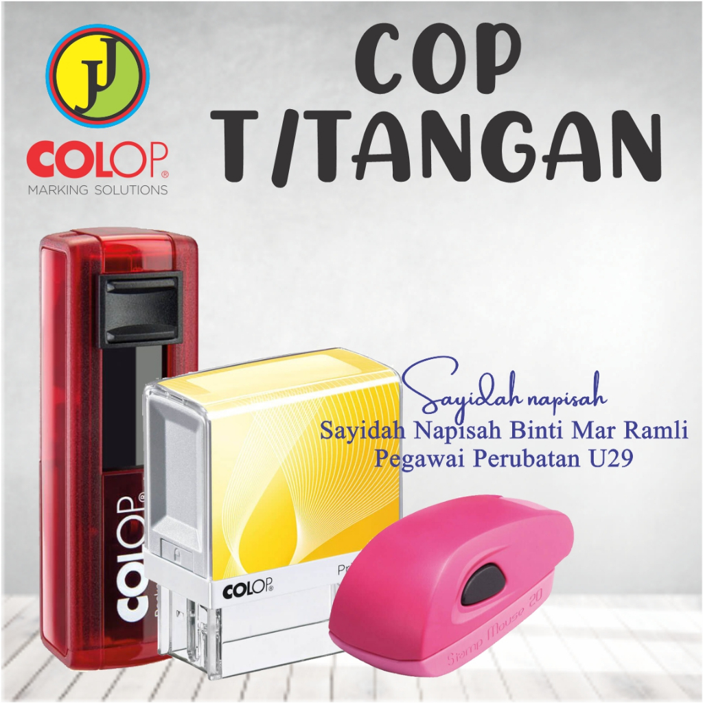 COLOP Cop Tanda Tangan Signture Stamp Cop Nama Stamp Chop Mouse Stamp Rubber Stamp Nurse Stamp ...