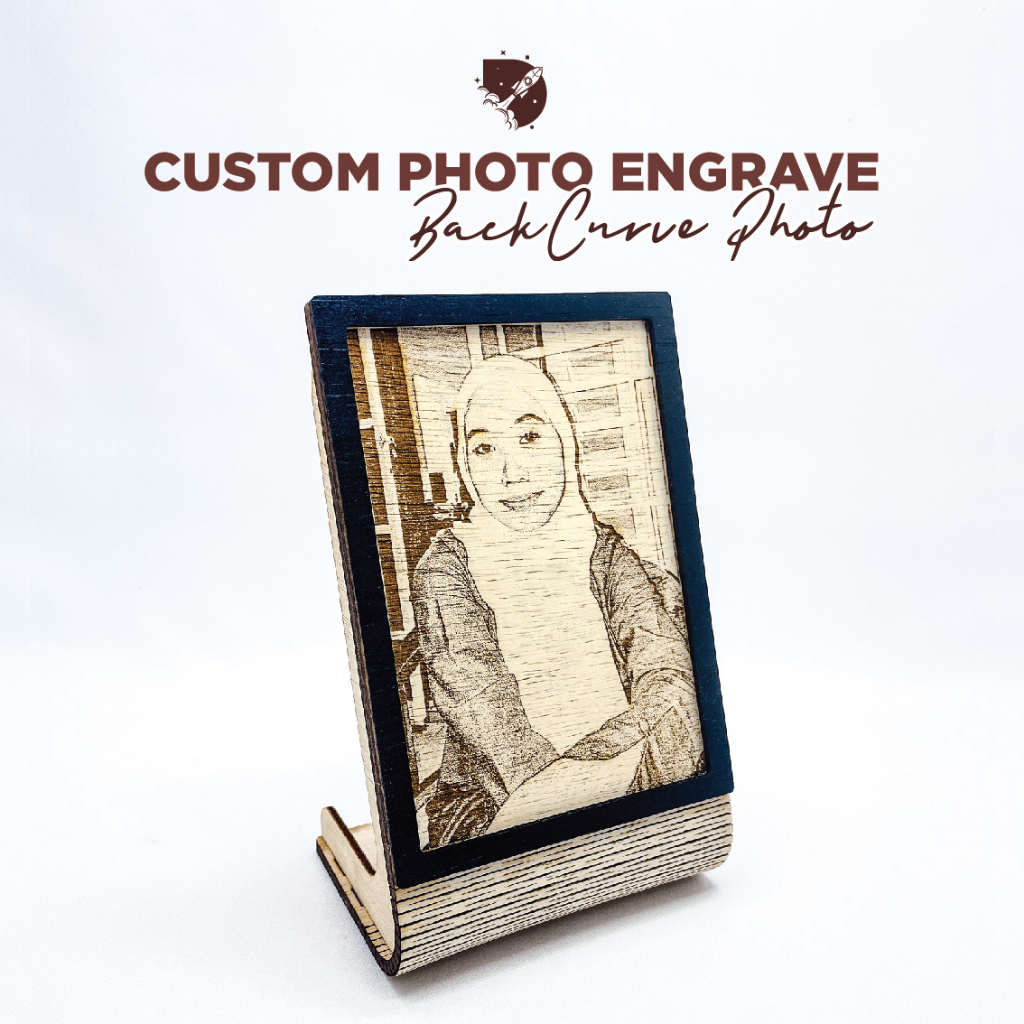 Custom Photo Engrave Back Curve Frame | Gift Frame Photo Engrave ...