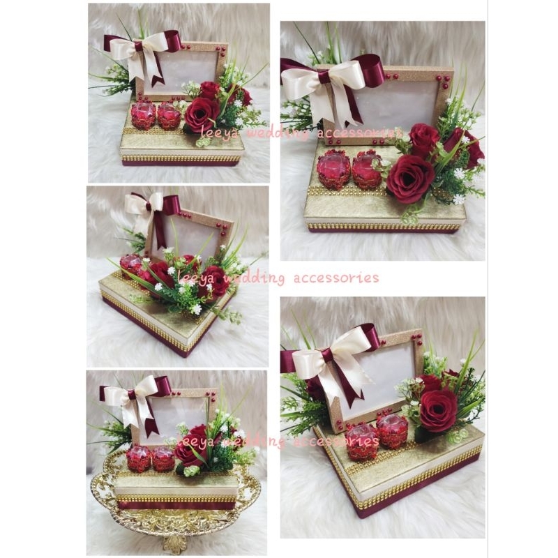 gubahan frame mas kahwin c/w 2pc bekas cincin-maroon cream gold ... gubahan frame mas kahwin c/w 2pc bekas cincin-maroon cream gold ...