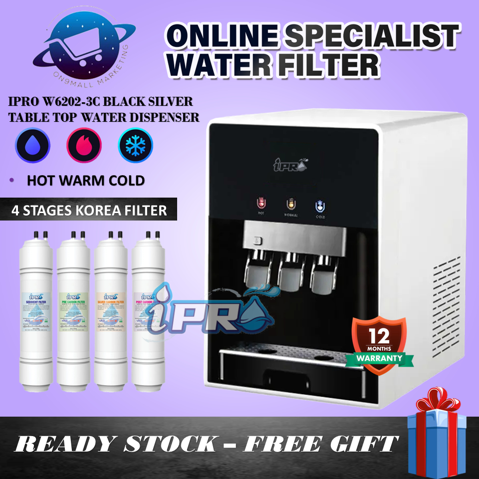 IPRO Hot Normal Cold Desktop Water Dispenser Penapis Air W6202-3C - 4 ...