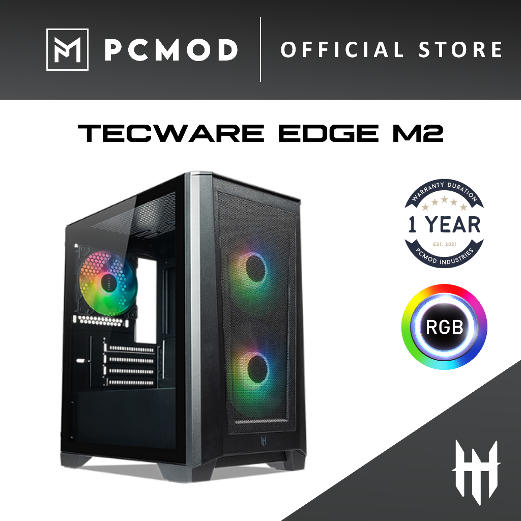 Tecware EDGE M2 ARGB Case | High Airflow Compact mATX Case | PCMOD | Shopee Malaysia