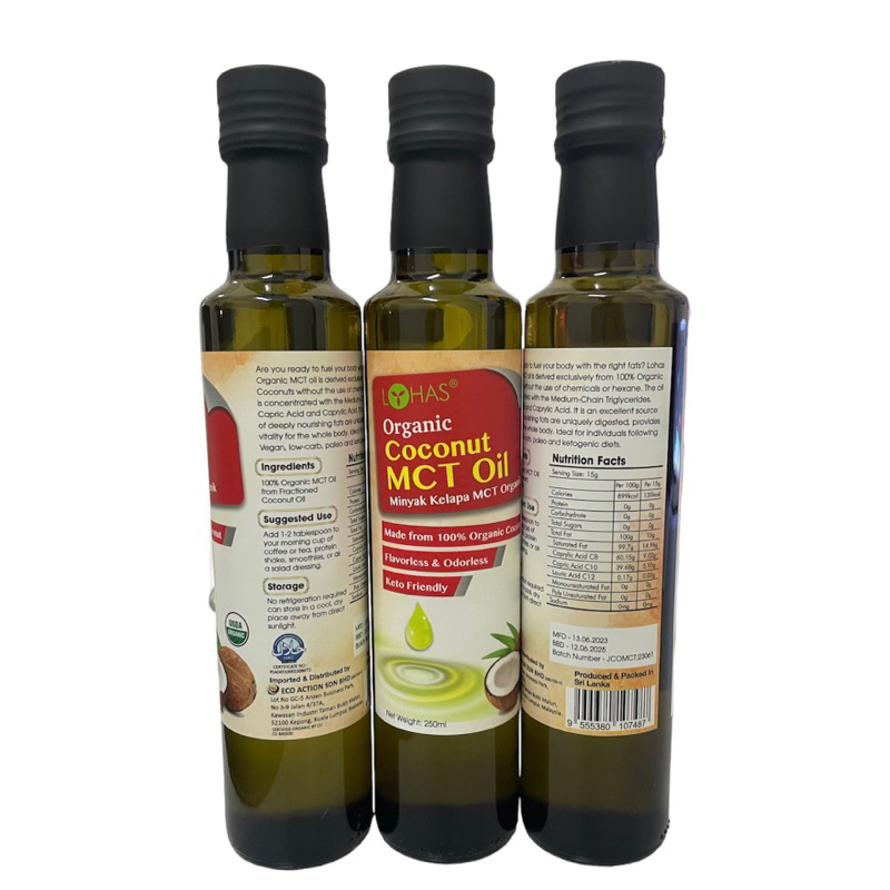 Lohas Organic Coconut MCT Oil 250ml [ Keto Friendly ] | Shopee Malaysia